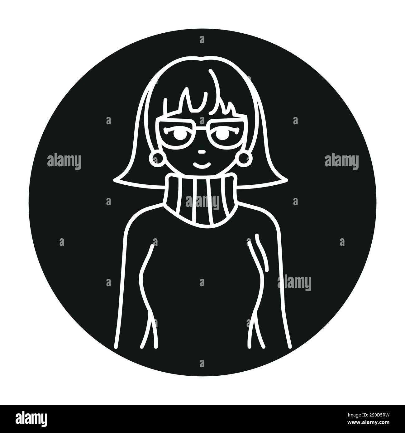 Mystery genre of manga color line icon. Character in anime style ...