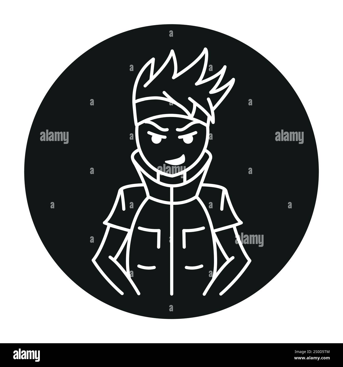Shonen genre of manga color line icon. Character in anime style. Vector ...