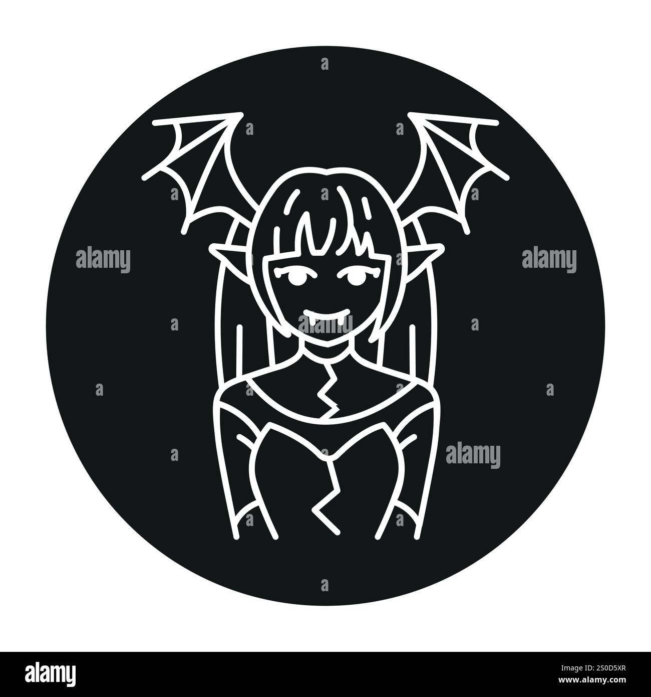 Horror genre of manga color line icon. Character in anime style. Vector ...