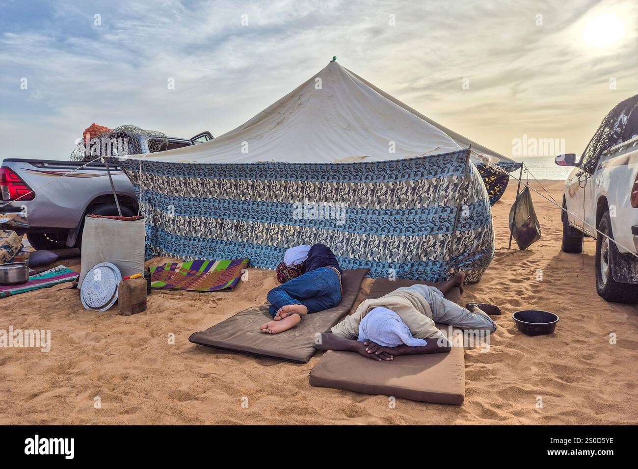 Mauritania, Banc d'Arguin National Park, tourist camp Stock Photo - Alamy
