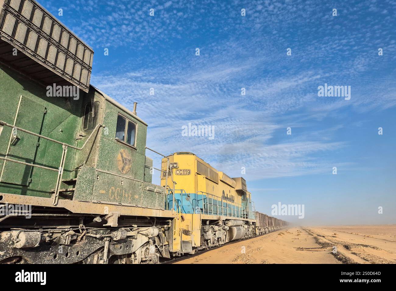 Mauritania, the longest train in the world transporting iron dust from ...