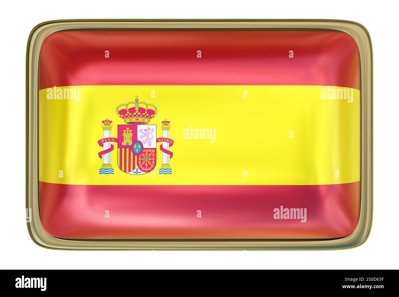 Spanish Flag Badge isolated onthe white background Stock Photo - Alamy