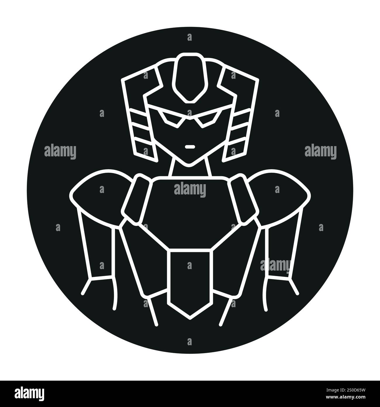 Mecha genre of manga color line icon. Character in anime style. Vector ...