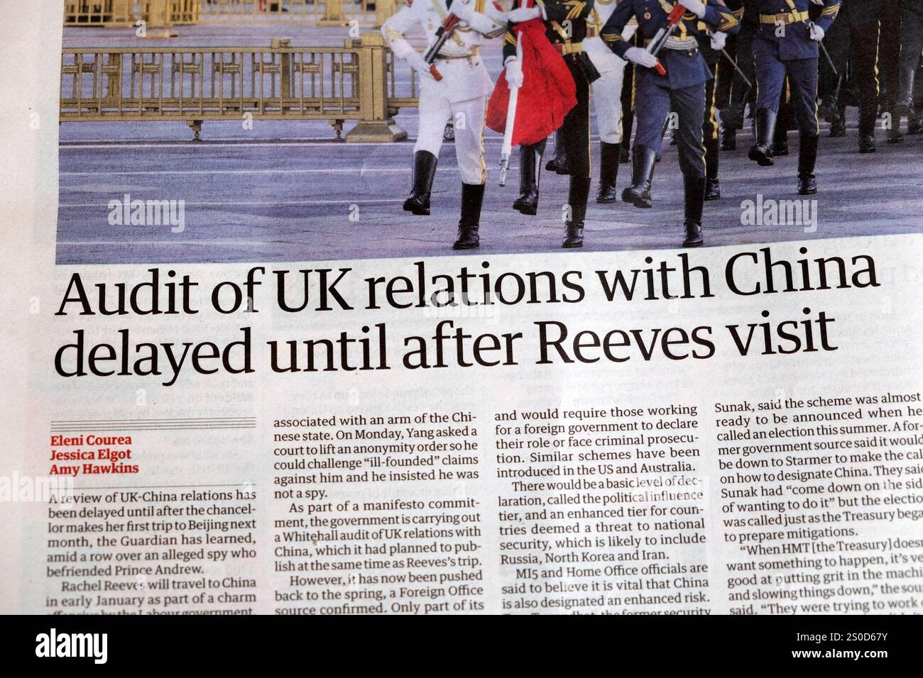 'Audit of UK relations with China delayed until after (Rachel) Reeves ...