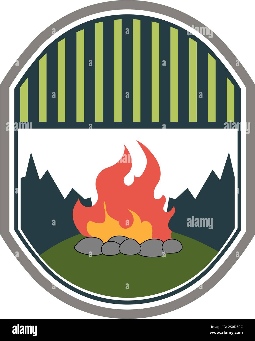 adventure retro bonfire badge cartoon. classic embroidery, heritage ...
