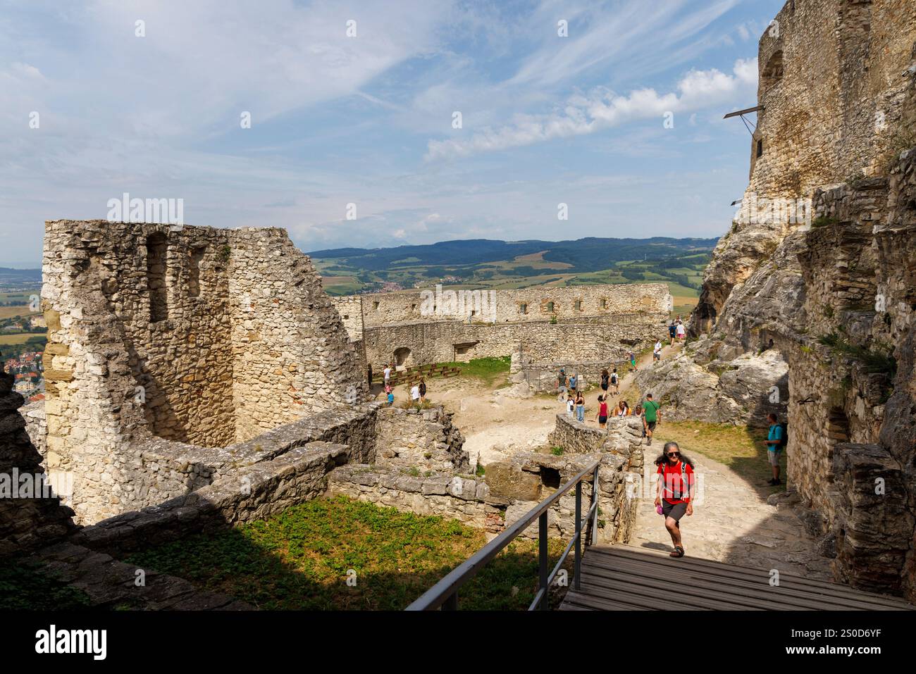 People visiting Spis castle, Slovakia Stock Photo - Alamy