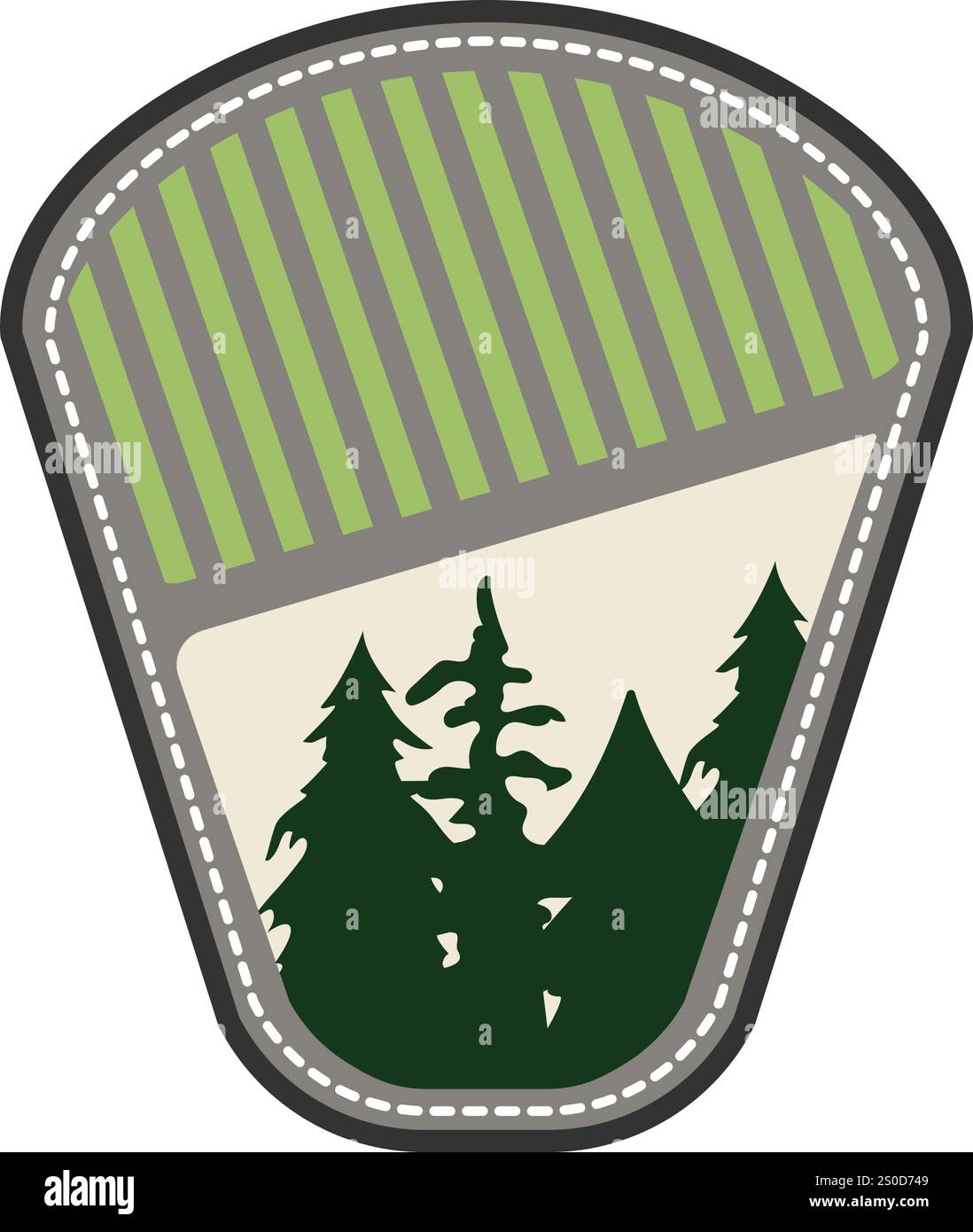 nature retro forest badge cartoon. wilderness adventure, outdoors ...