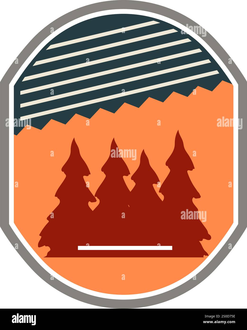outdoors retro forest badge cartoon. hiking exploration, rustic classic ...