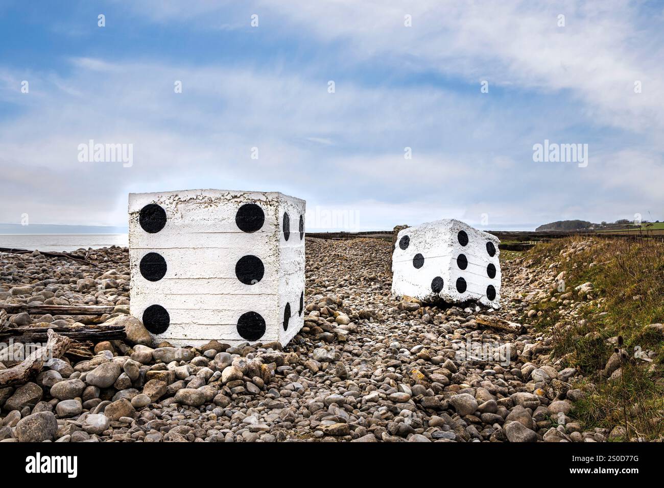 Coastal Second World War defences painted like dice, Limpert Bay ...
