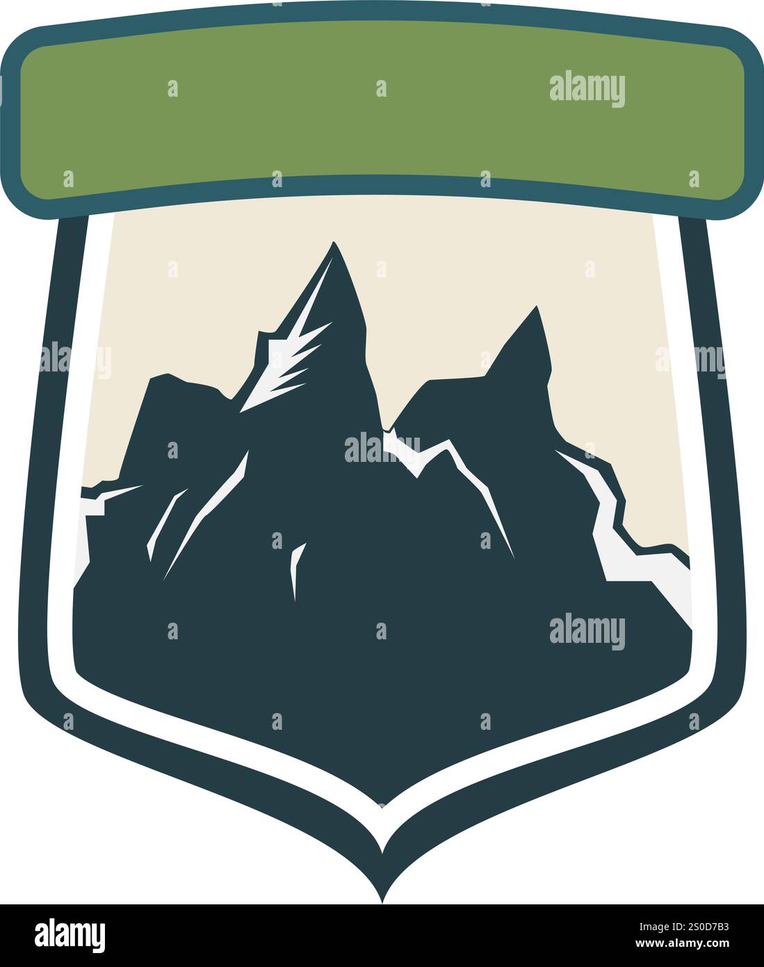 outdoors retro mountains badge cartoon. nature wilderness, landscape ...