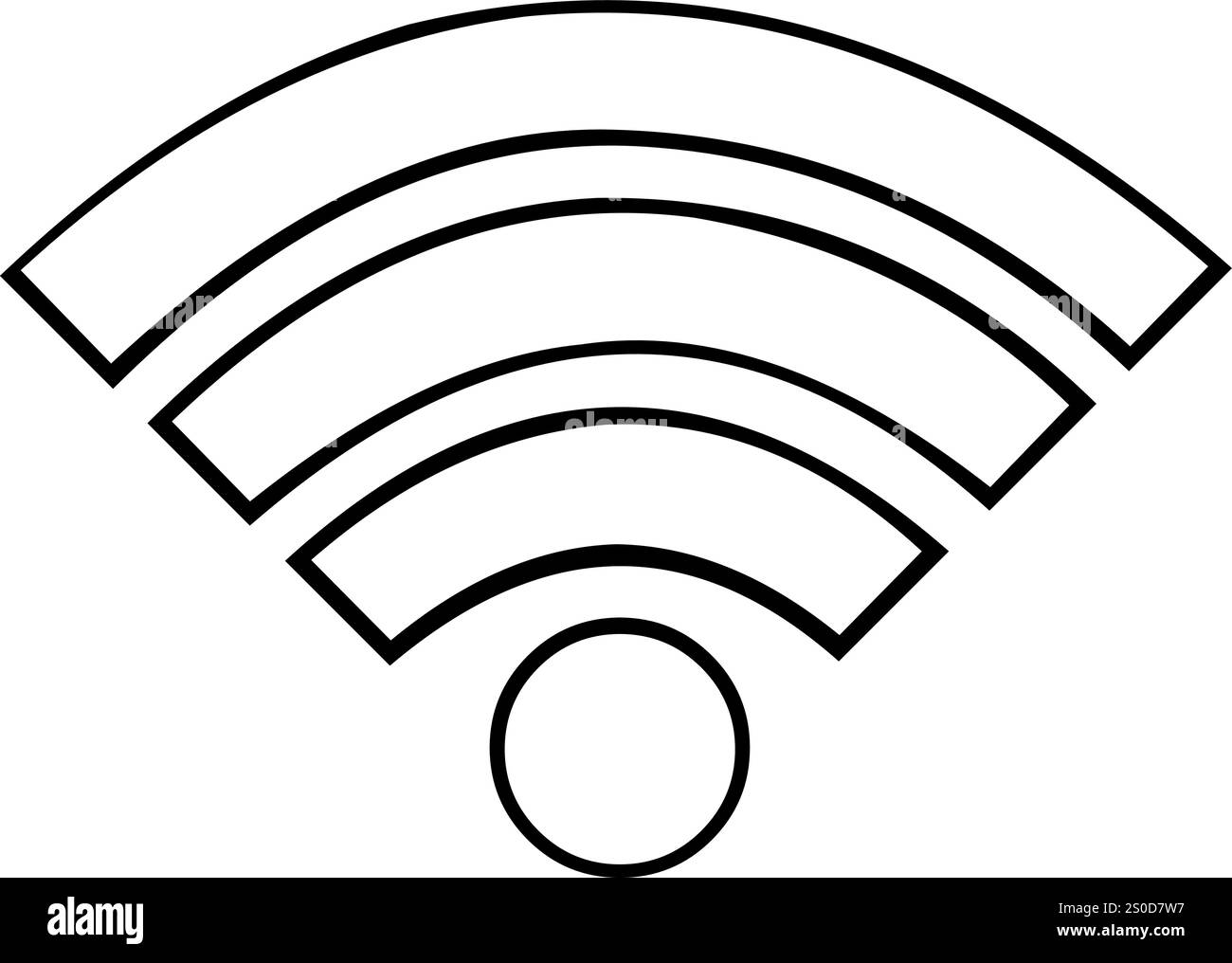 vector illustration drawing icon wifi signal symbol, sketch draw in ...