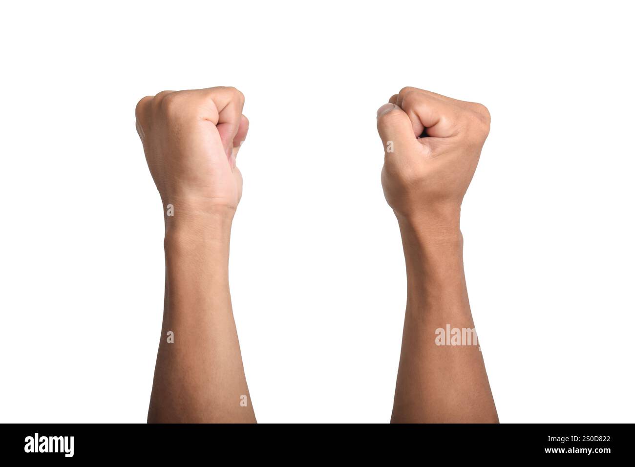 Set of Male clenched fist, isolated on a white background. Man hand ...
