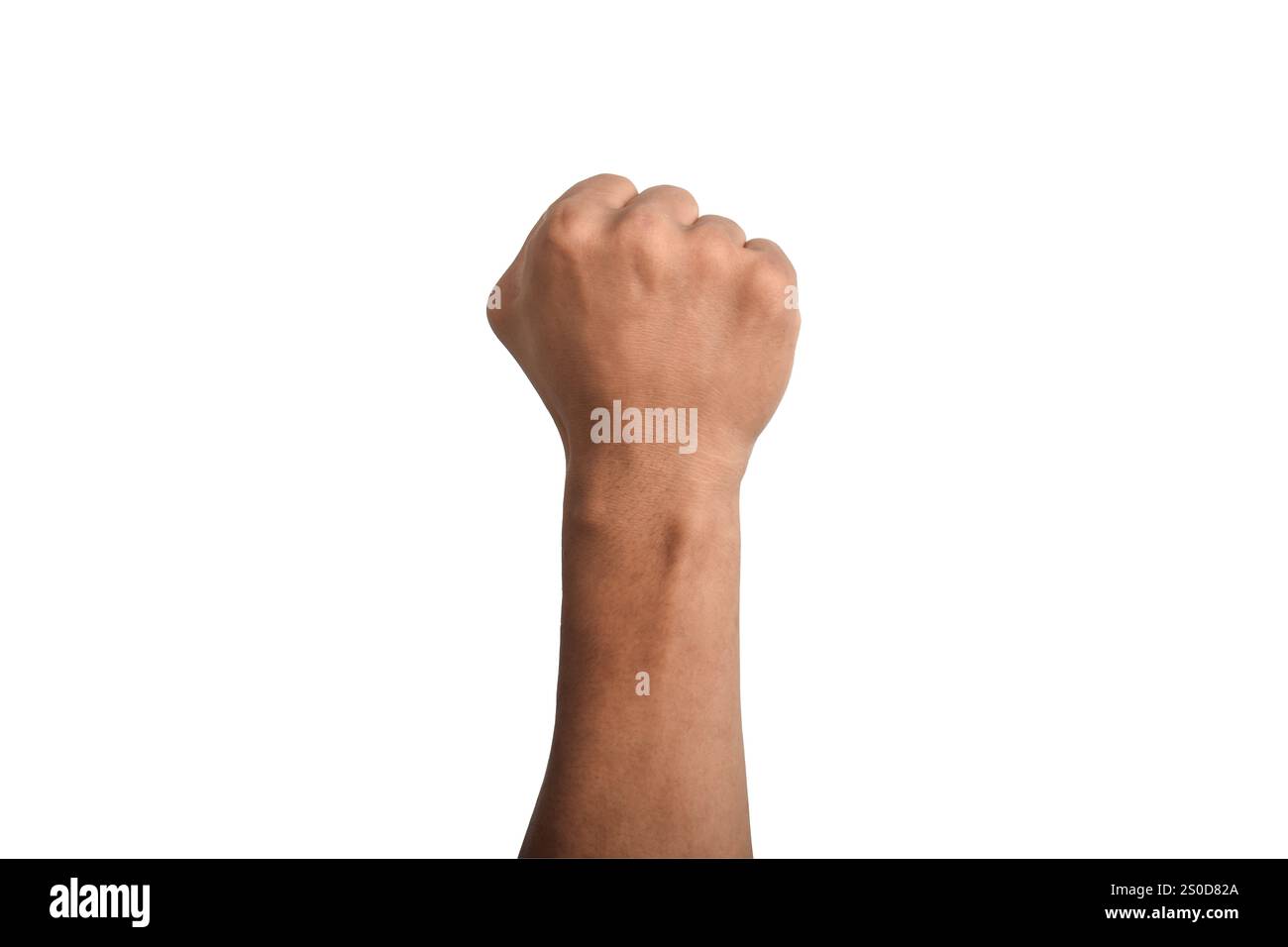 Male clenched fist, isolated on a white background. Man hand with a ...