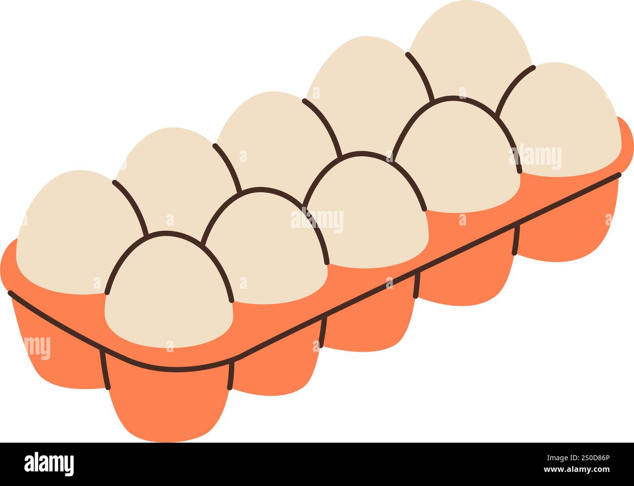 Fresh eggs in paper box. Organic farm chicken eggs. Vector illustration ...