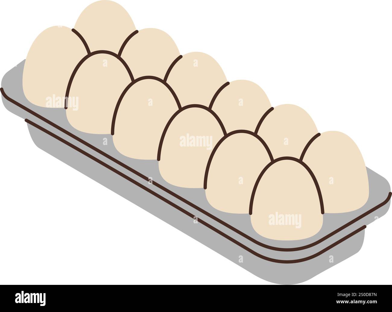 Chicken eggs in cardboard box. Organic farm chicken eggs. Vector ...