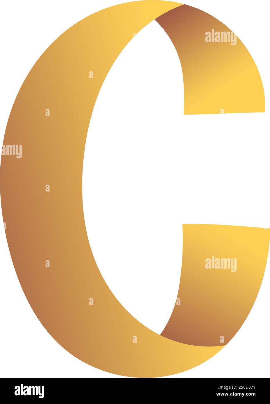 C Letter Logo. Calligraphic style. Golden Stock Vector Image & Art - Alamy