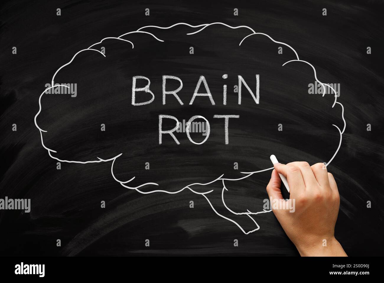 Hand drawing brain rot or brainrot concept about the excessive use of ...