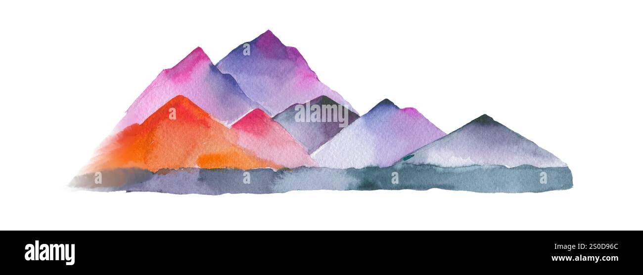 Mountain fog watercolor Stock Vector Images - Alamy