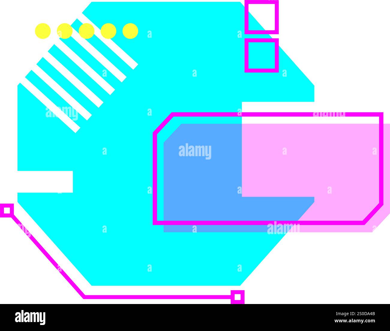 data tech banner cartoon. analytics iot, automation networking ...