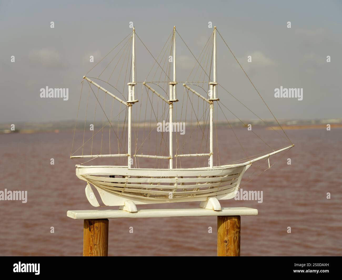 Las Salinas De Torrevieja - A wooden model boat on the edge of the salt ...