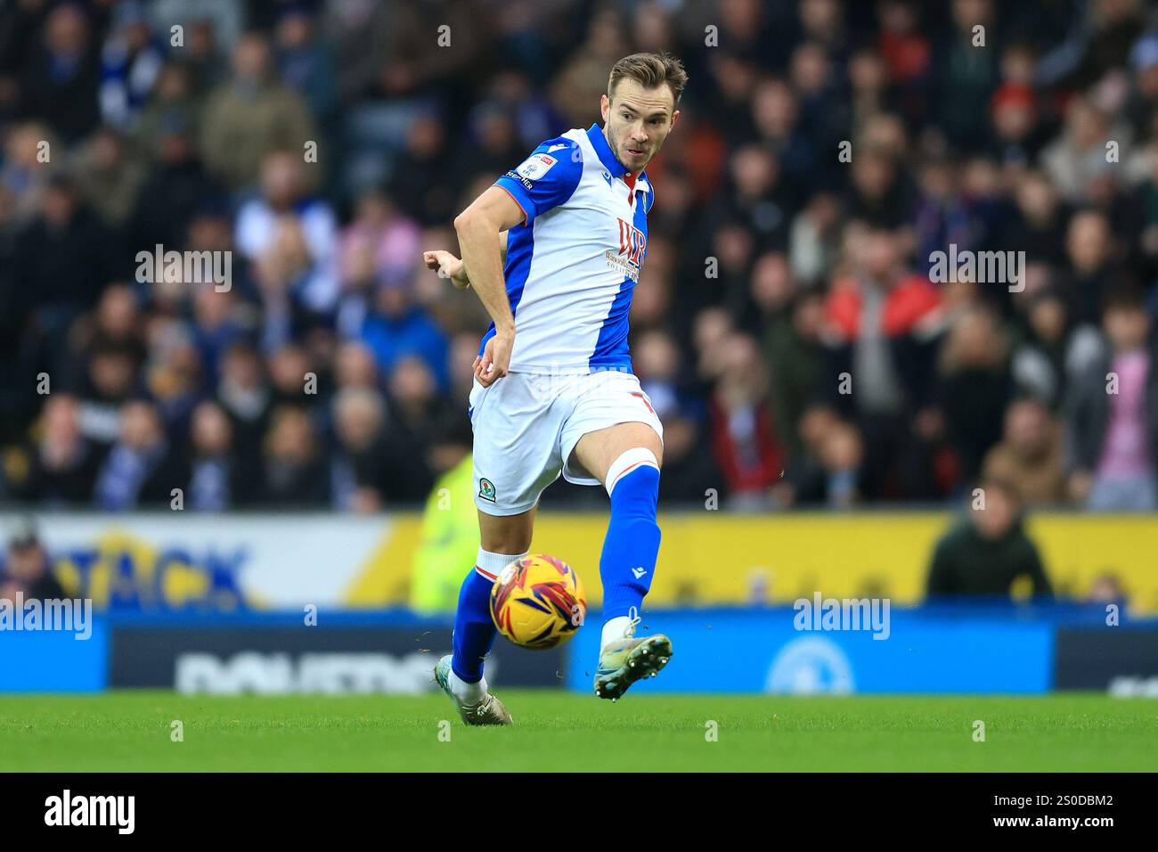 Blackburn Rovers' Ryan Hedges passes the ball during the Sky Bet ...