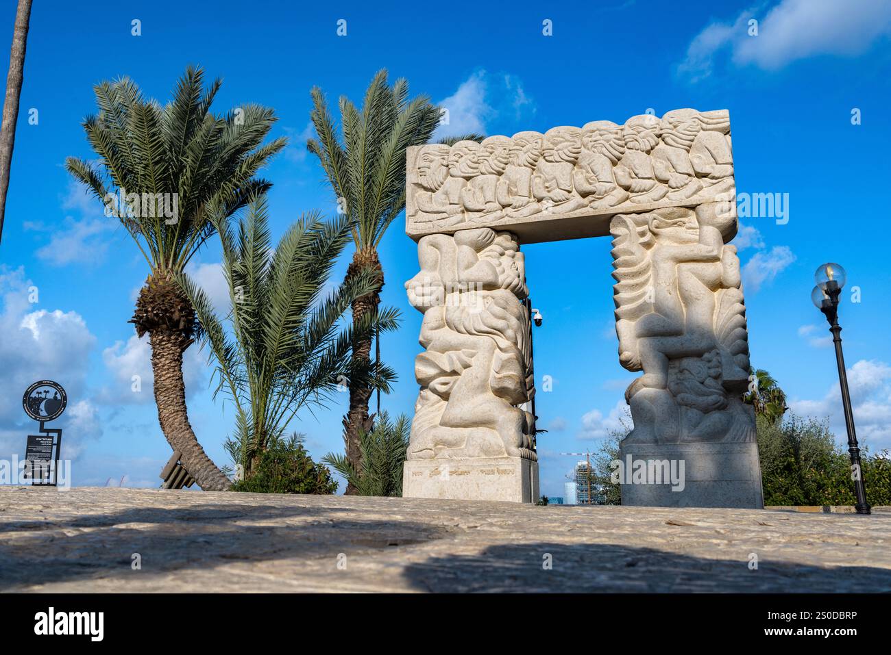 Park in Old Jaffa, Israel Oct. 17; A large stone sculpture was created ...