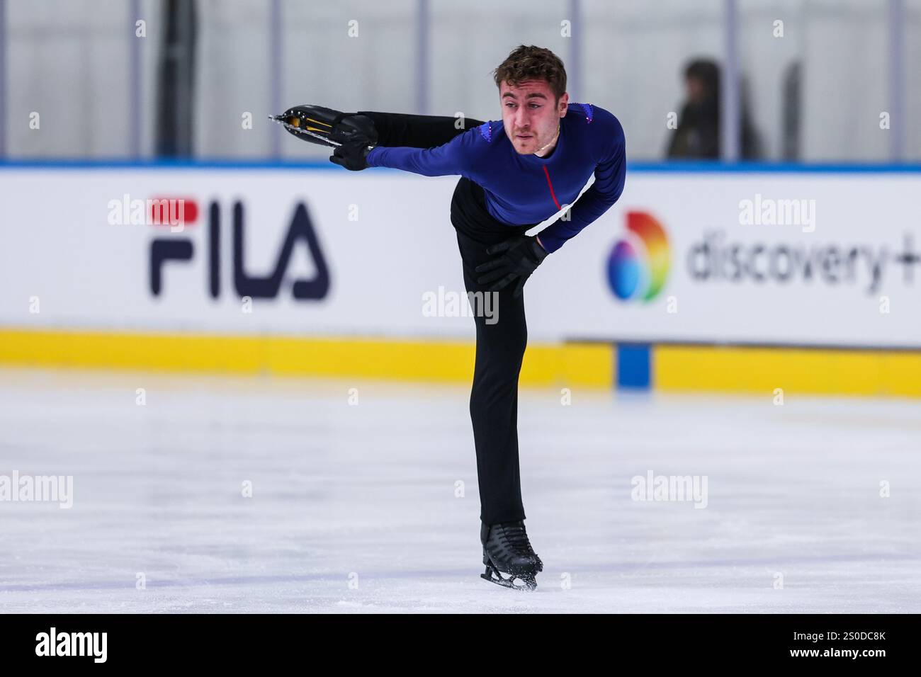 Metteo Rizzo of Italy competes during Men Free Skating Campionati ...