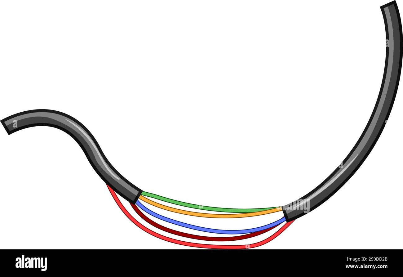 diagnostics broken cable cartoon. signal interference, continuity ...