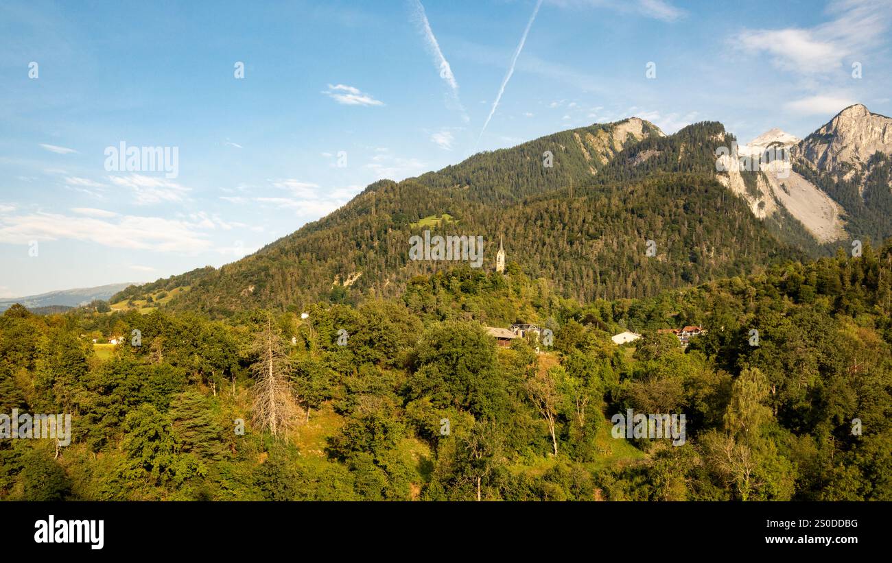 Trees and Mountain of The Swiss Alps Stock Photo - Alamy