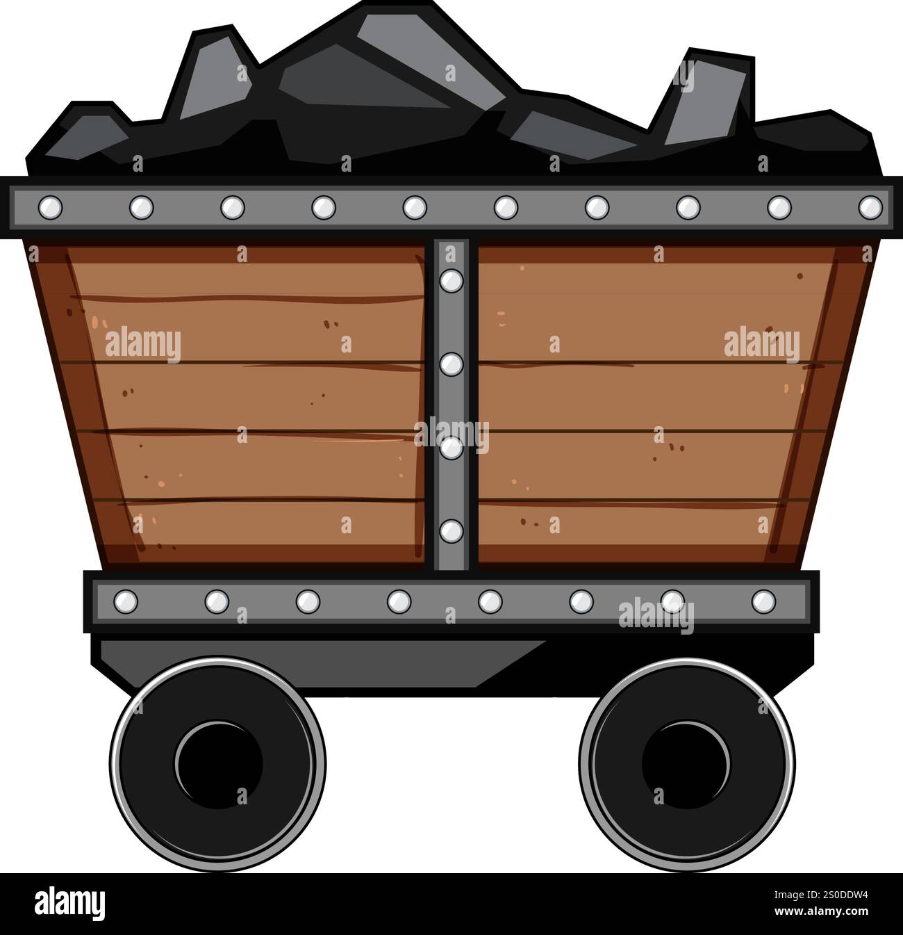 industry coal wagon cartoon. freight rail, cargo bulk, shipment supply ...