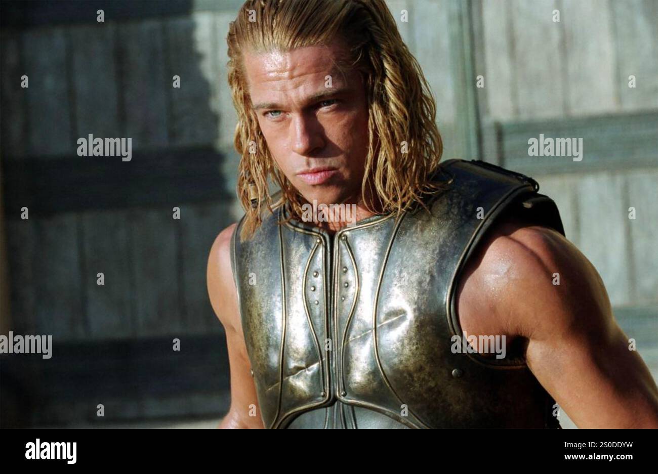 TROY 2004 Warner Bros, Pictures film with Brad Pitt as Achilles Stock ...