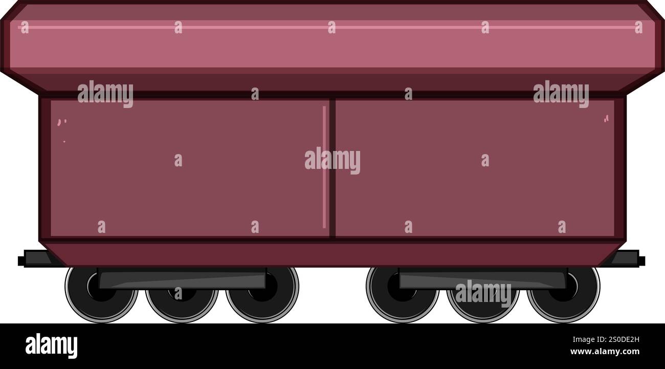 rail coal wagon cartoon. cargo bulk, shipment supply, energy resource ...
