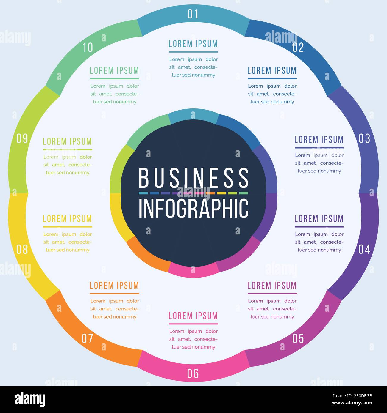 Infographic business information design 10 objects, steps, elements or ...