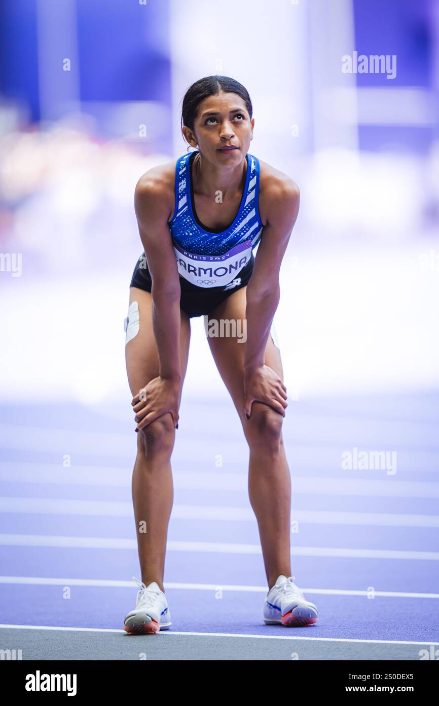 Maria Carmona participating in the 100 meters at the Paris 2024 Olympic ...