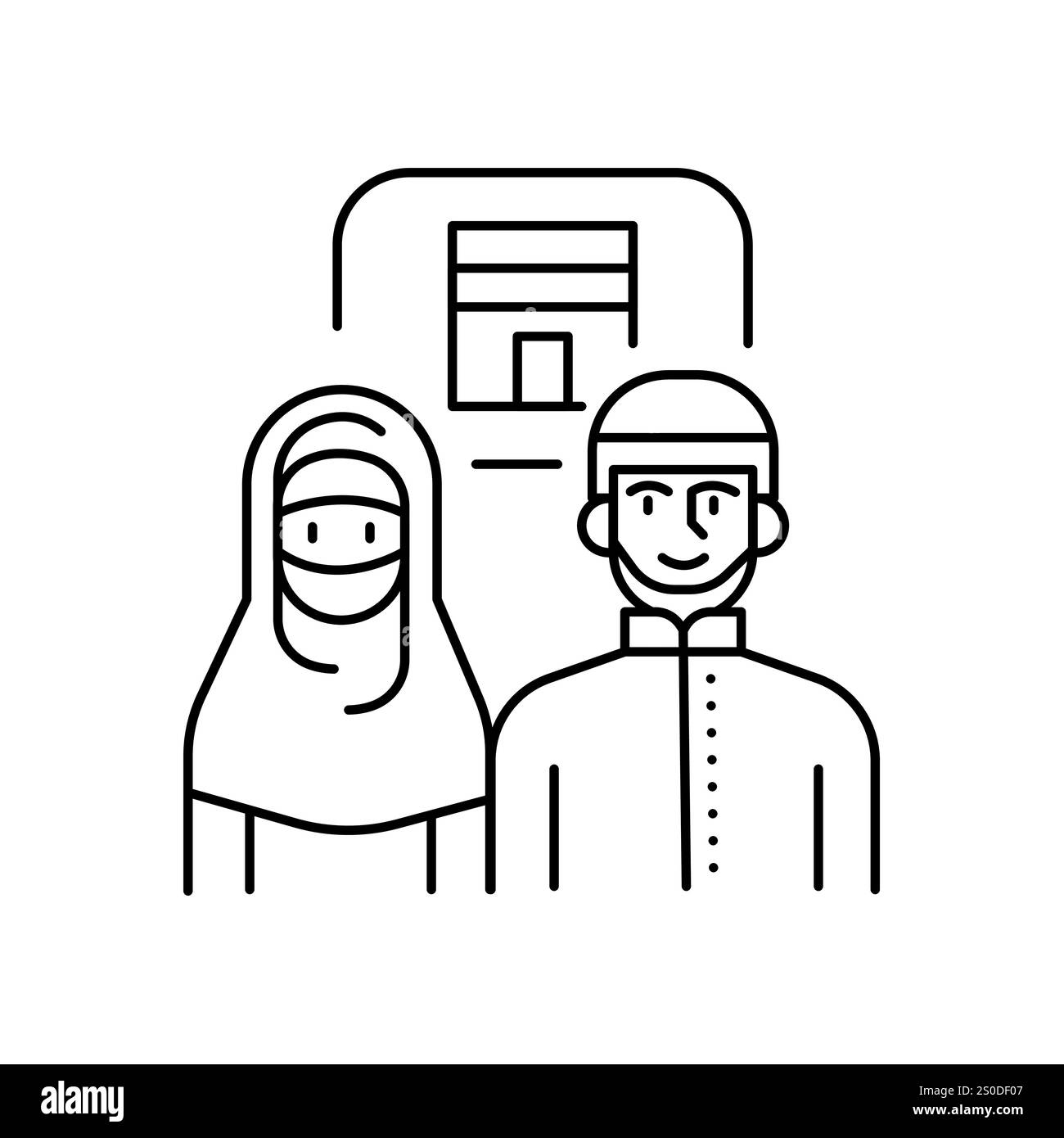 Hajj color icon. Muslim religion.Sign for web page, mobile app, button ...