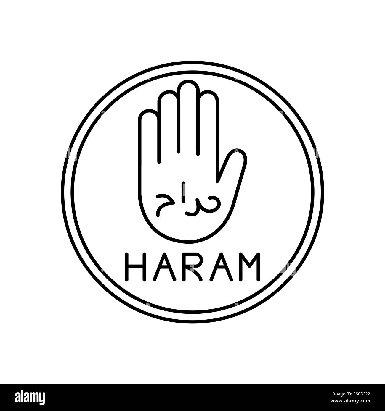 Haram color icon. Muslim religion.Sign for web page, mobile app, button ...