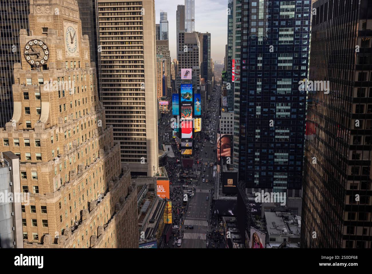 A general view shows Times Square, Friday, Dec. 27, 2024, in New York ...