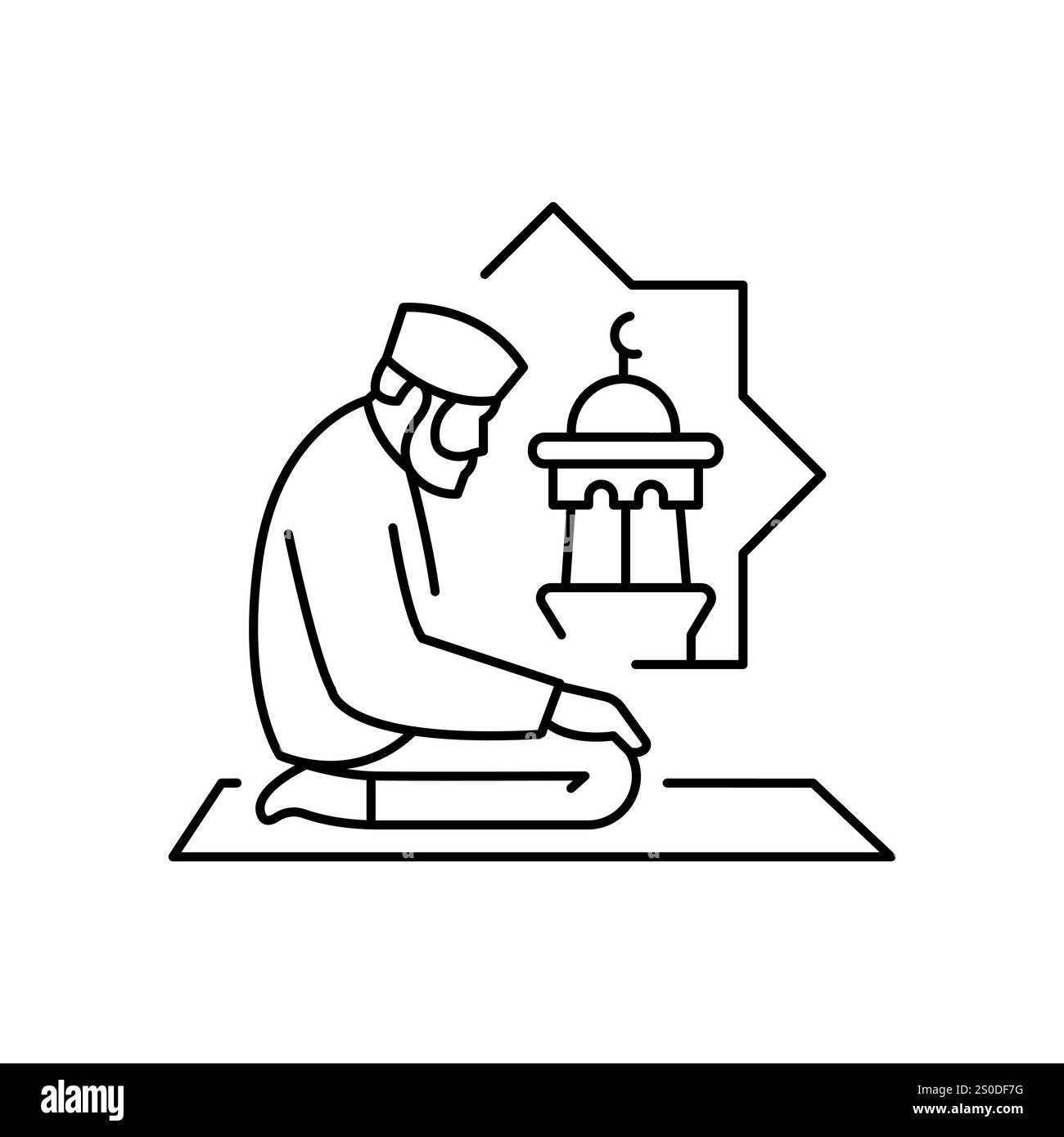 Salat is a prayer color icon. Muslim religion.Sign for web page, mobile ...