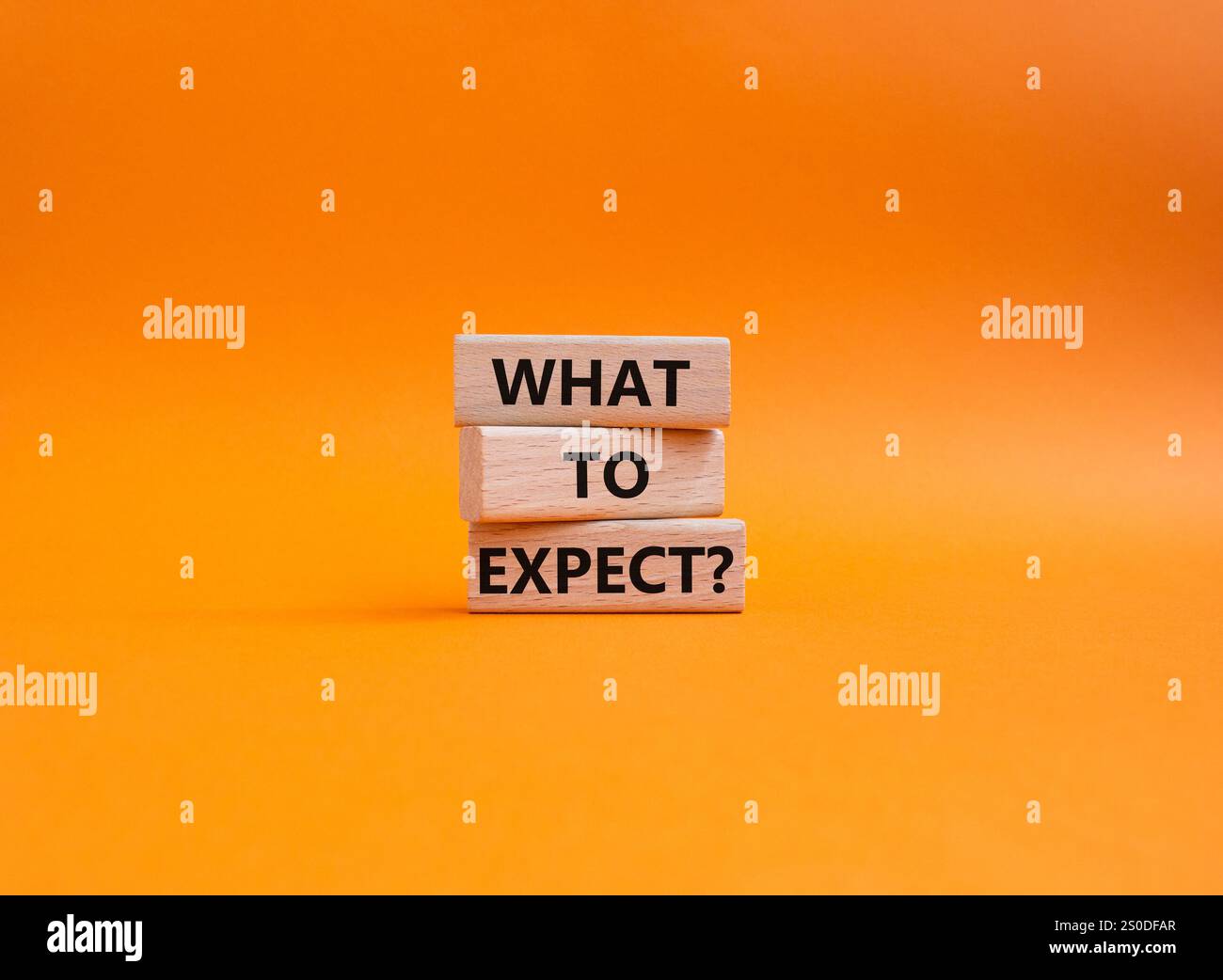 What to Expect symbol. Concept words What to Expect on wooden blocks ...