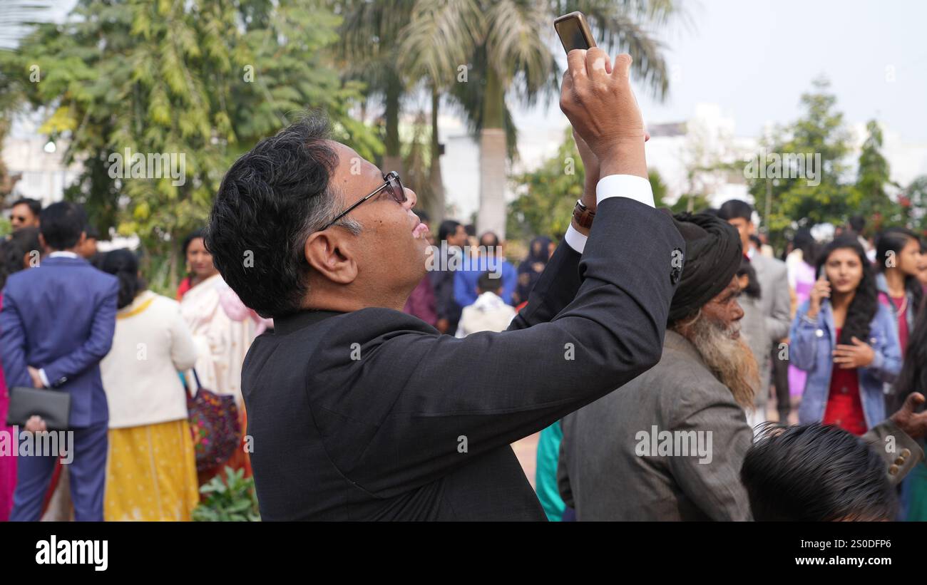 Beawar, Rajasthan, India, December, 25, 2024: Christian man click a ...