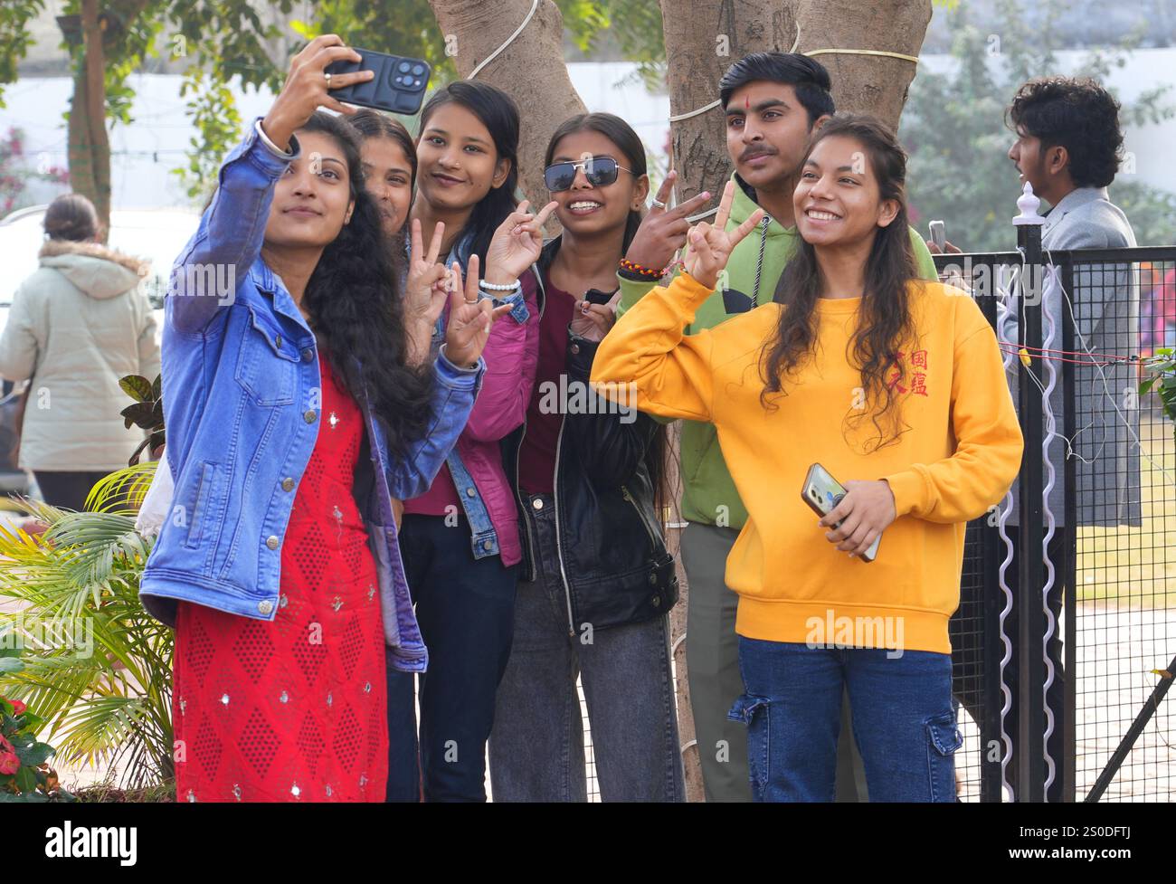 Beawar, Rajasthan, India, December, 25, 2024: Group of friends take a ...