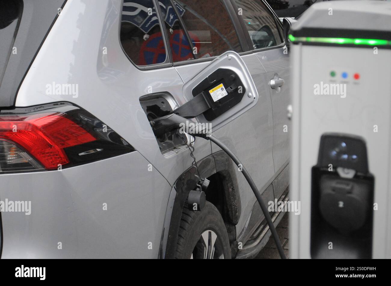 Copenhagen/ Denmark/17 december 2024/Electrich charging point and ...