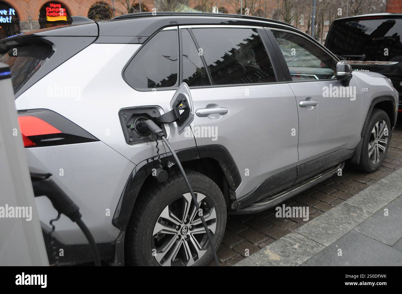 Copenhagen/ Denmark/17 december 2024/Electrich charging point and ...
