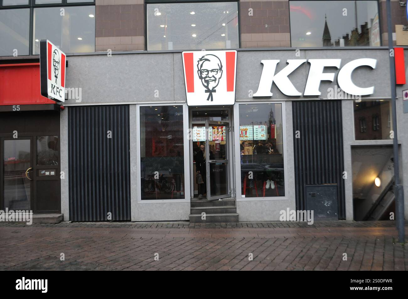 Copenhagen/ DenmarK/27 ber 2024/ KFC kentucky fried chicken restaurant ...