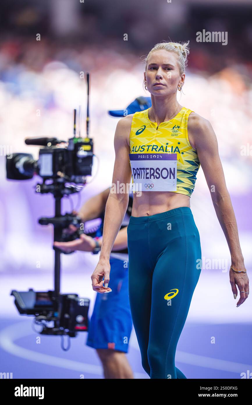 Eleanor Patterson participating in the high jump at the Paris 2024 ...