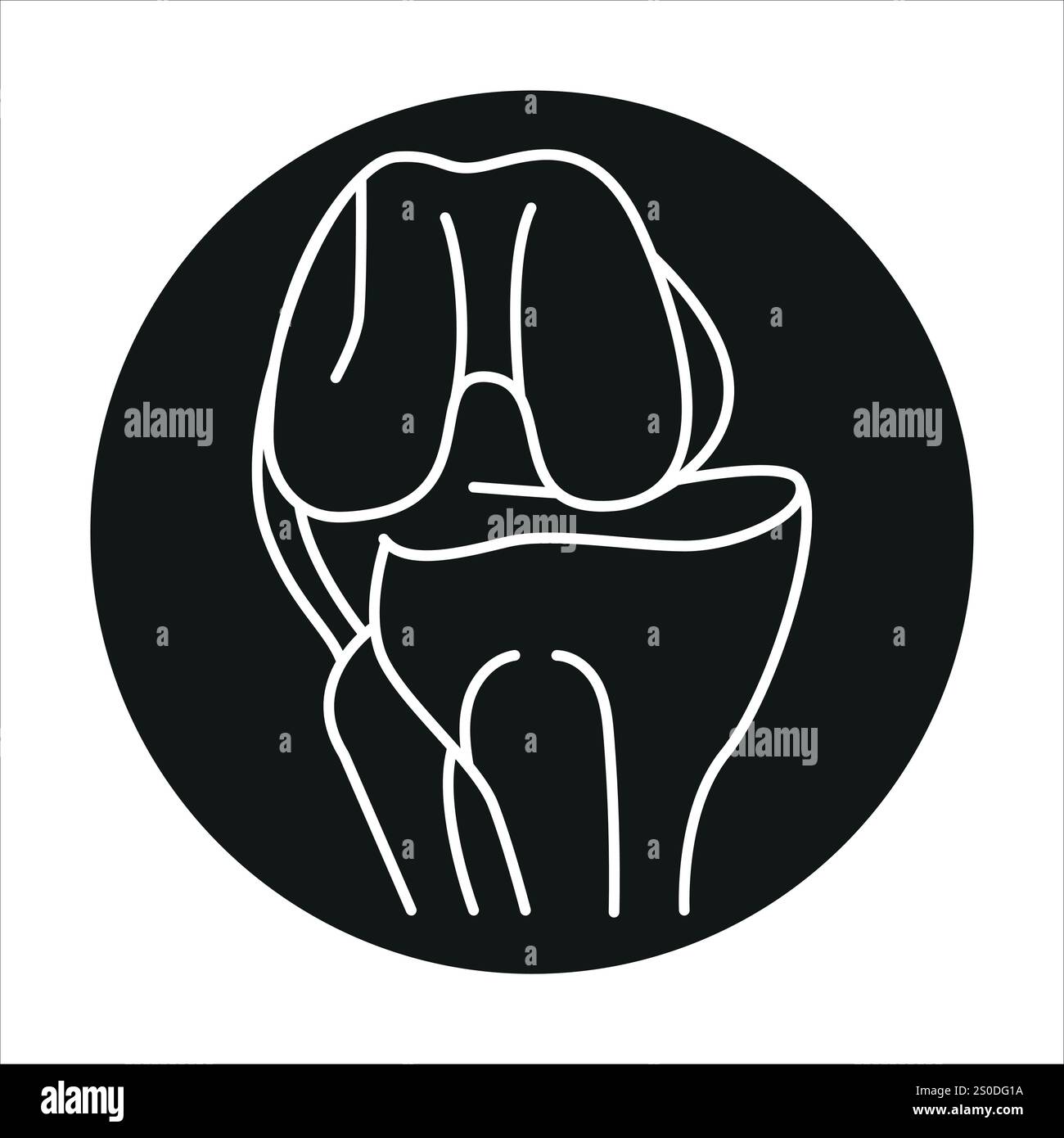 Dislocated knee line color icon. Household injuries sign for web page ...