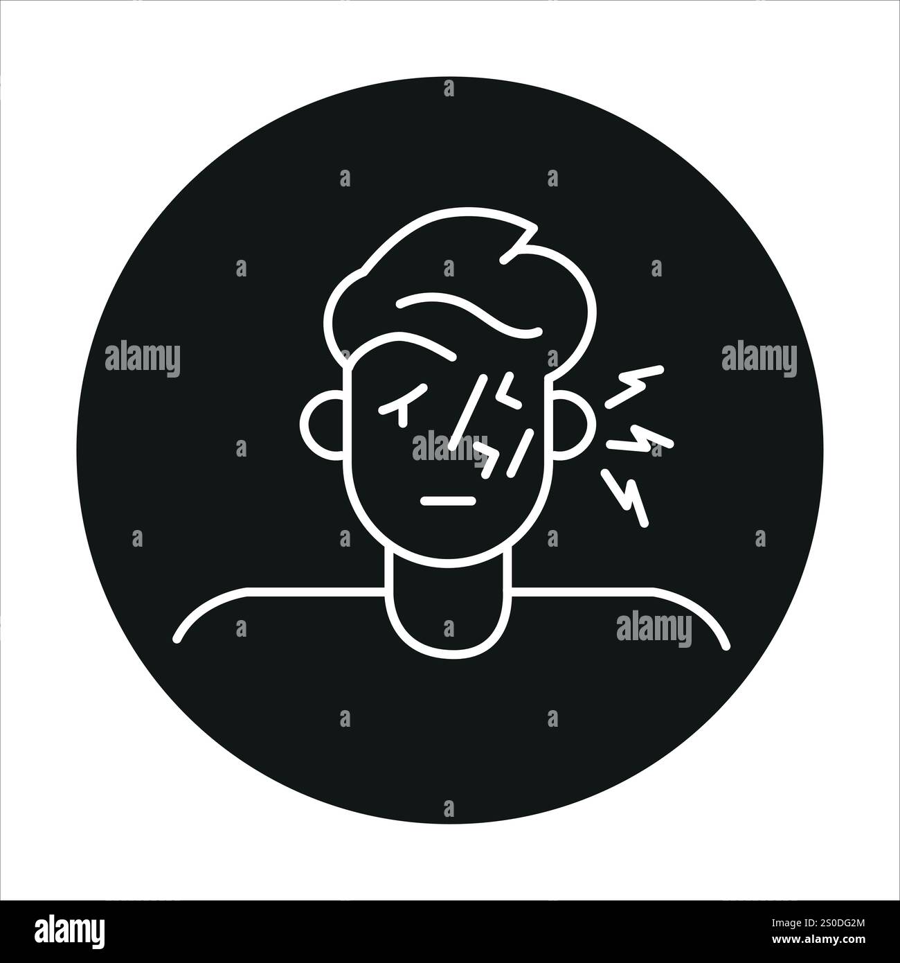 Eye injuries line color icon. Household injuries sign for web page ...