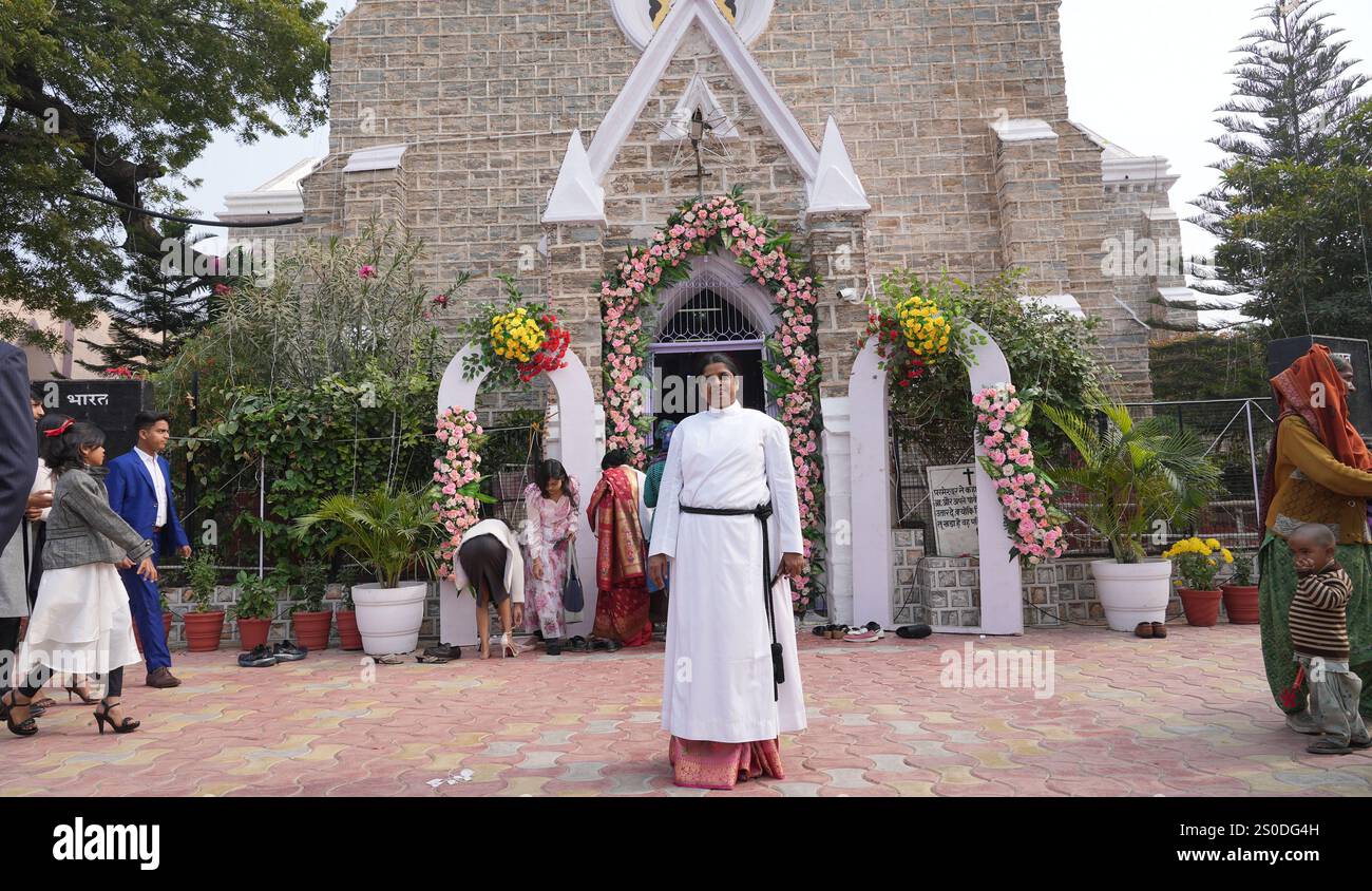 Beawar, Rajasthan, India, December, 25, 2024: Christian priestess pose ...