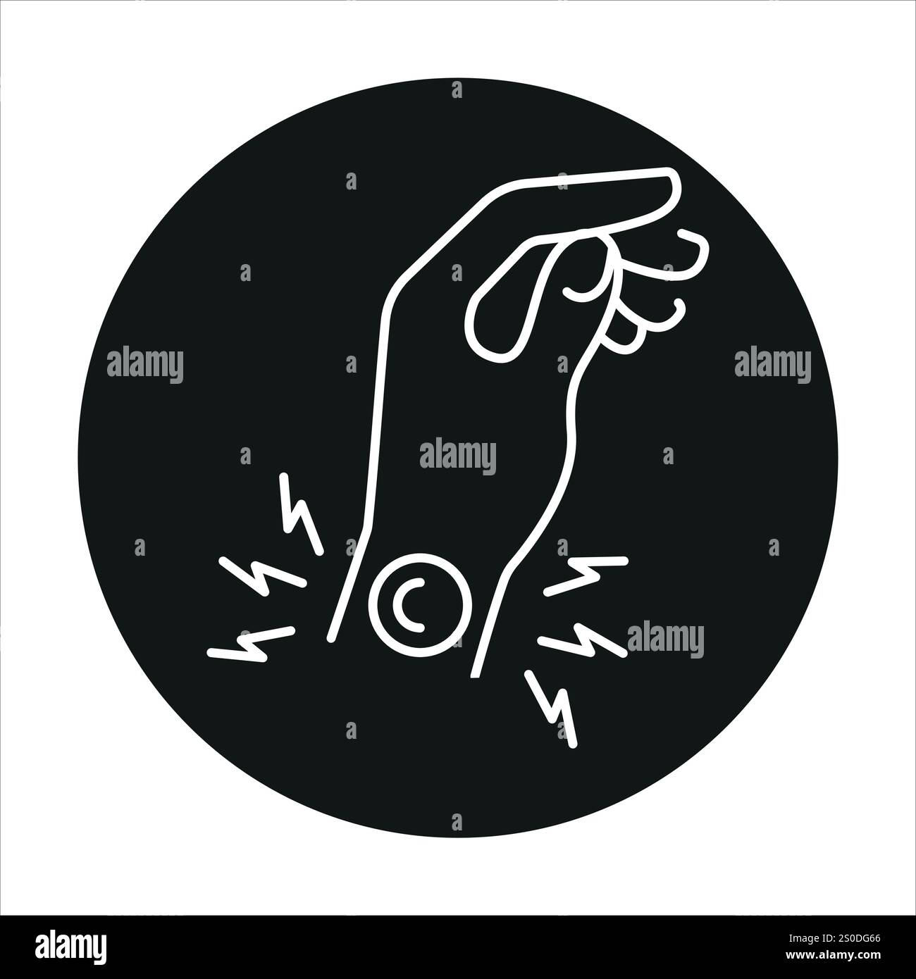 Hand sprain line color icon. Household injuries sign for web page ...