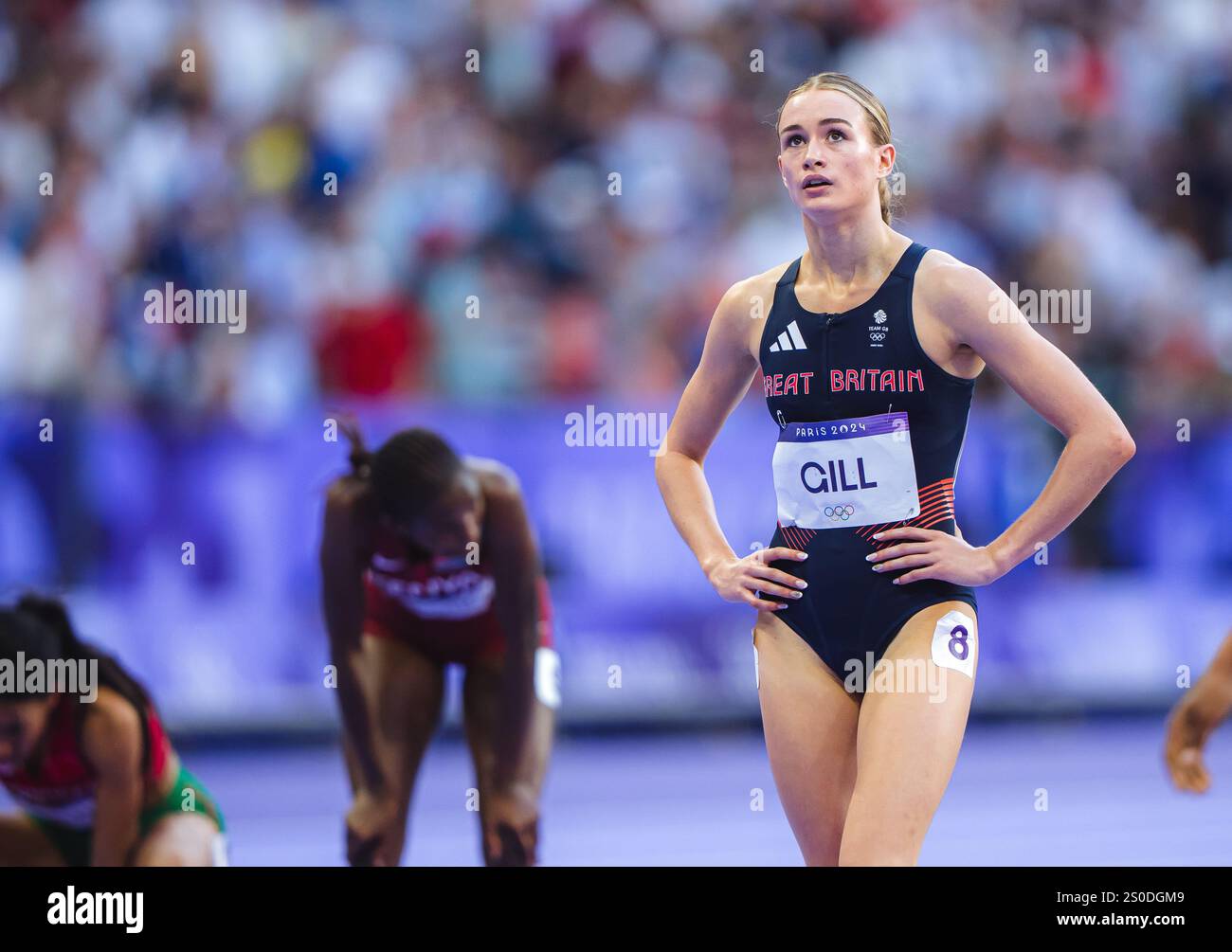 Phoebe Gill participating in the 800 meters at the Paris 2024 Olympic ...
